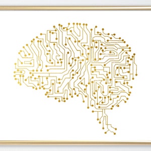 Circuit board brain Artificial Intelligence Artificial | Etsy