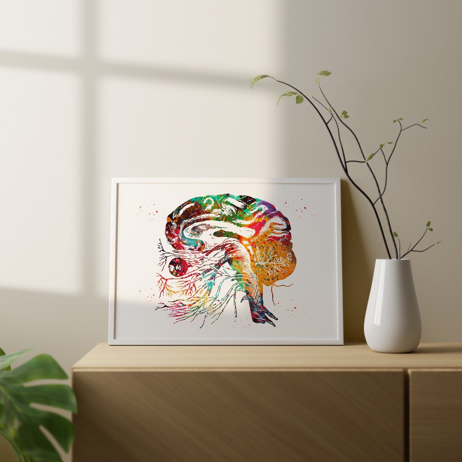 Brain Cranial Nerves Art Brain Anatomy Poster Watercolor - Etsy