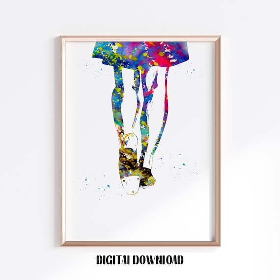 Tap Dancer Woman Poster Dance Watercolor Art Digital Printable - Etsy