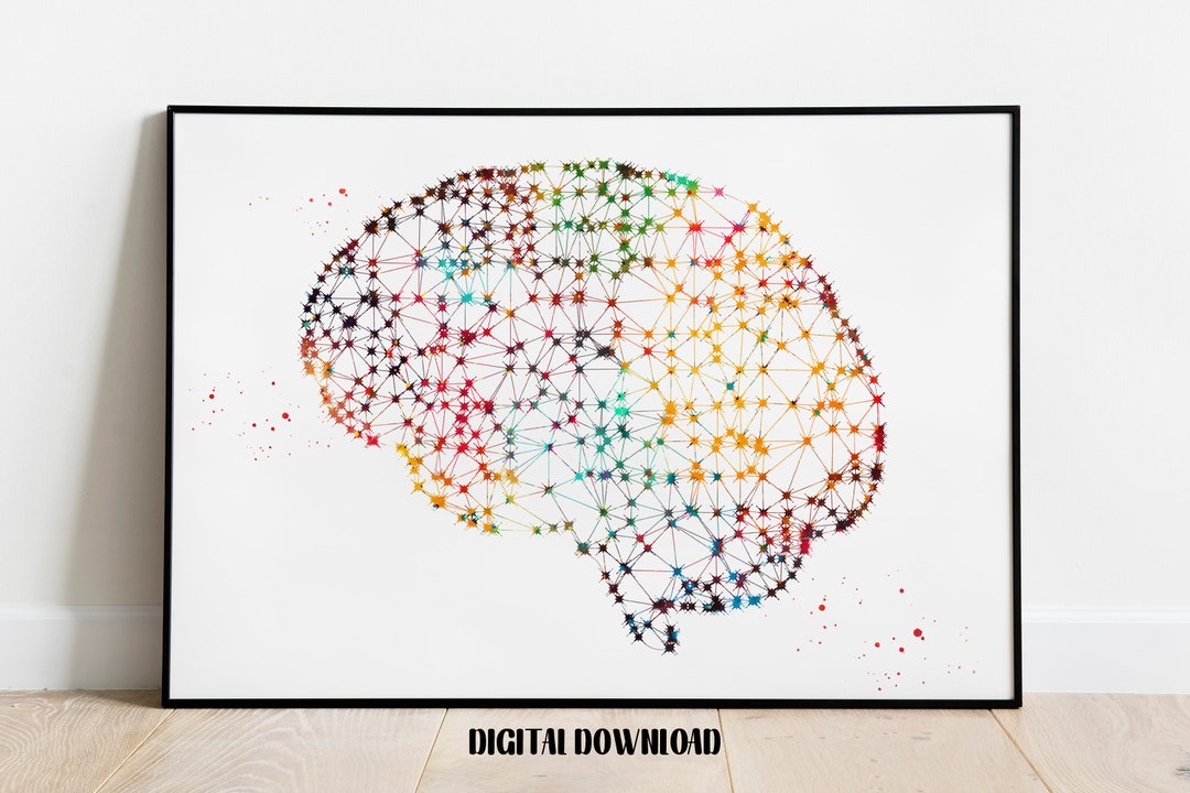 Human Brain Brain Cells Neurons and Brain Abstract Illustration Anatomy ...