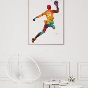 Handball Player Personalized Art Custom Name and Number Sport ...