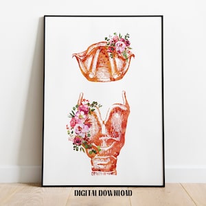 Larynx and Vocal Cord Mouth Anatomy Medical Science Watercolor Digital ...