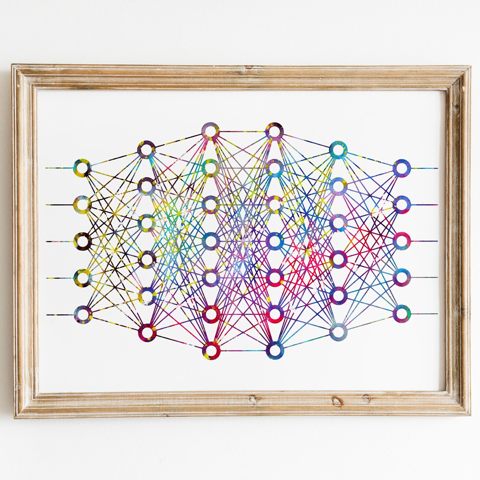 Neural Network Artificial Intelligence Science Art Net Deep - Etsy