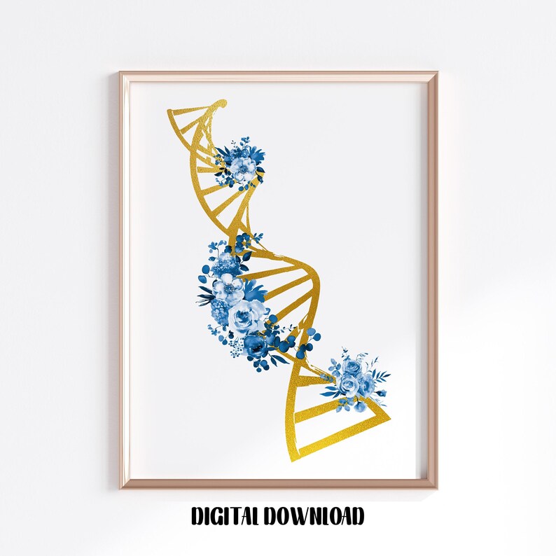 Double Helix Genetic DNA Molecule Art Abstract Biology Art - Etsy