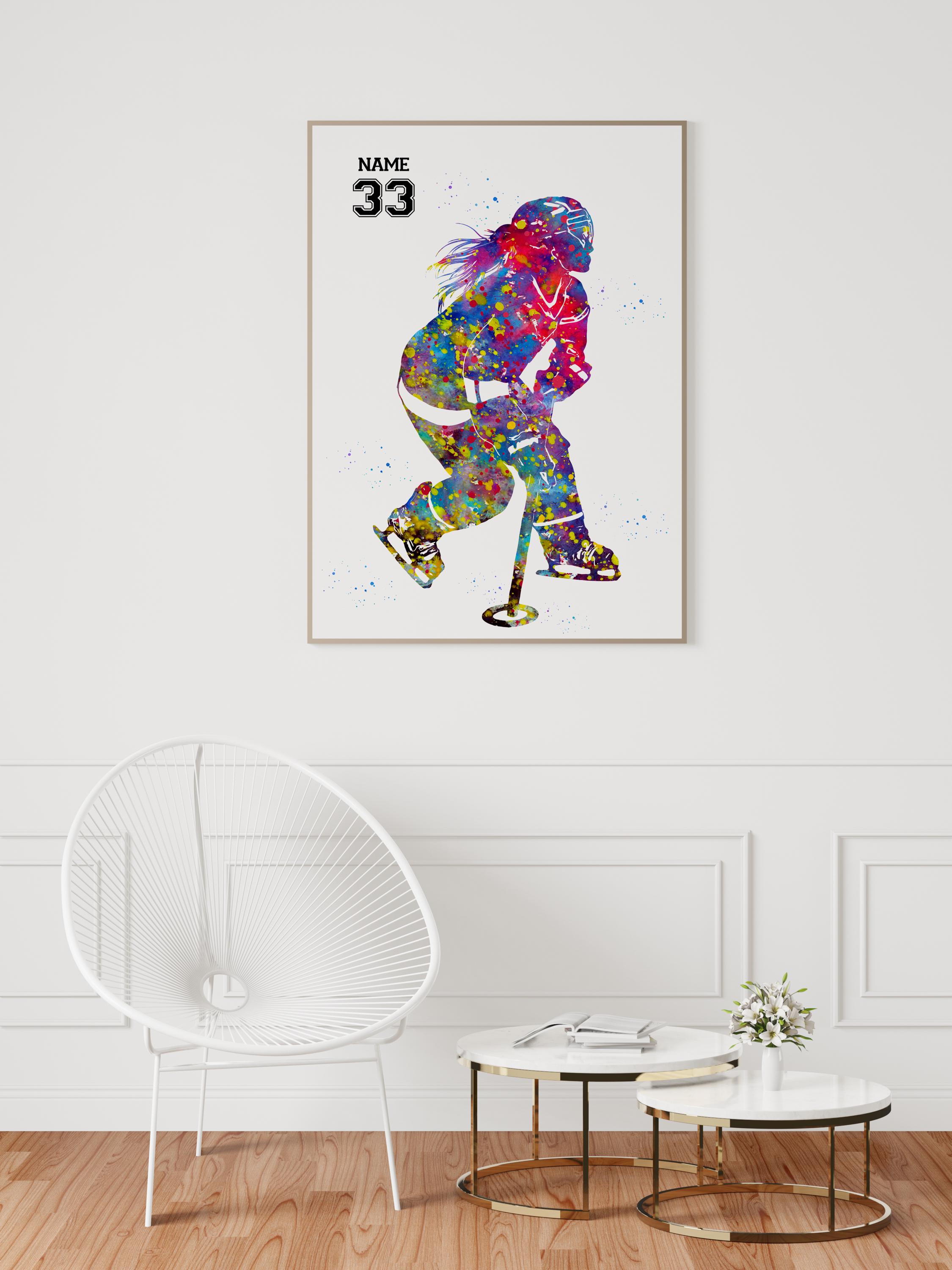 Personalized Ringette Player Watercolor Art Print (digital Download) - Etsy