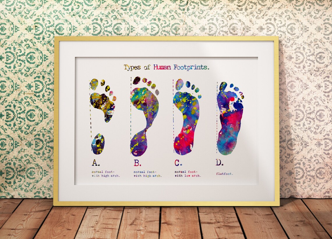Types of Footprints Orthopedics Art Podiatry Decor Biology - Etsy