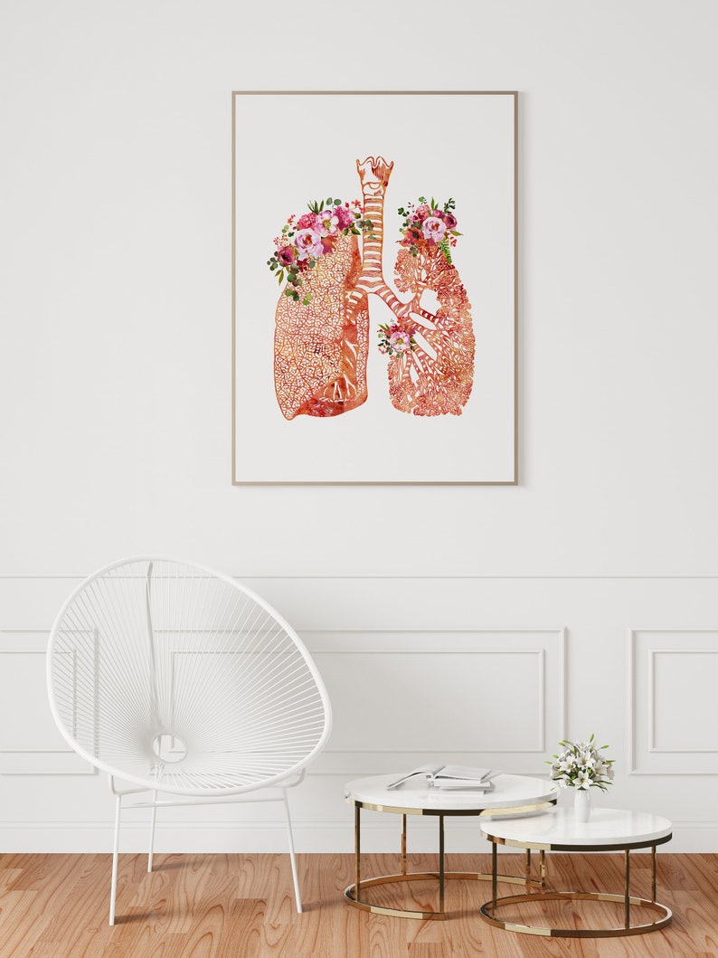 Lungs Art Anatomy Alveolar Respiratory System Human Physiology - Etsy