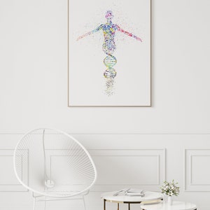 Human DNA Poster Medical Science Watercolor Digital Printable Download ...