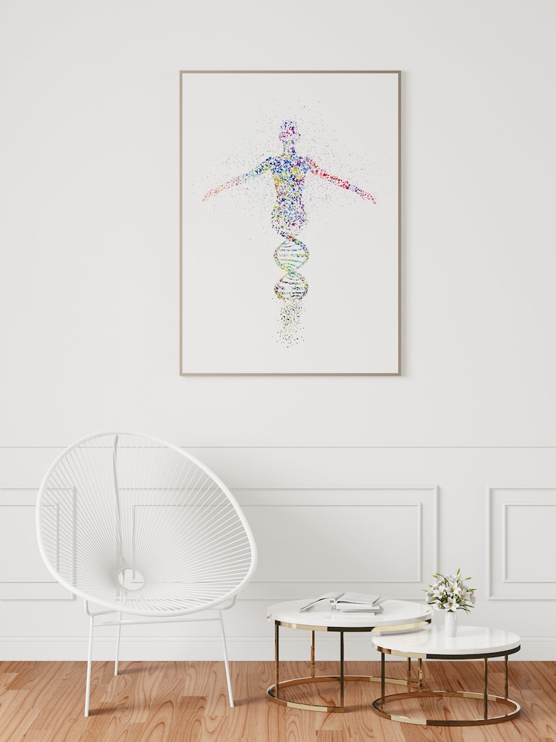 Human DNA Poster Medical Science Watercolor Digital Printable Download ...