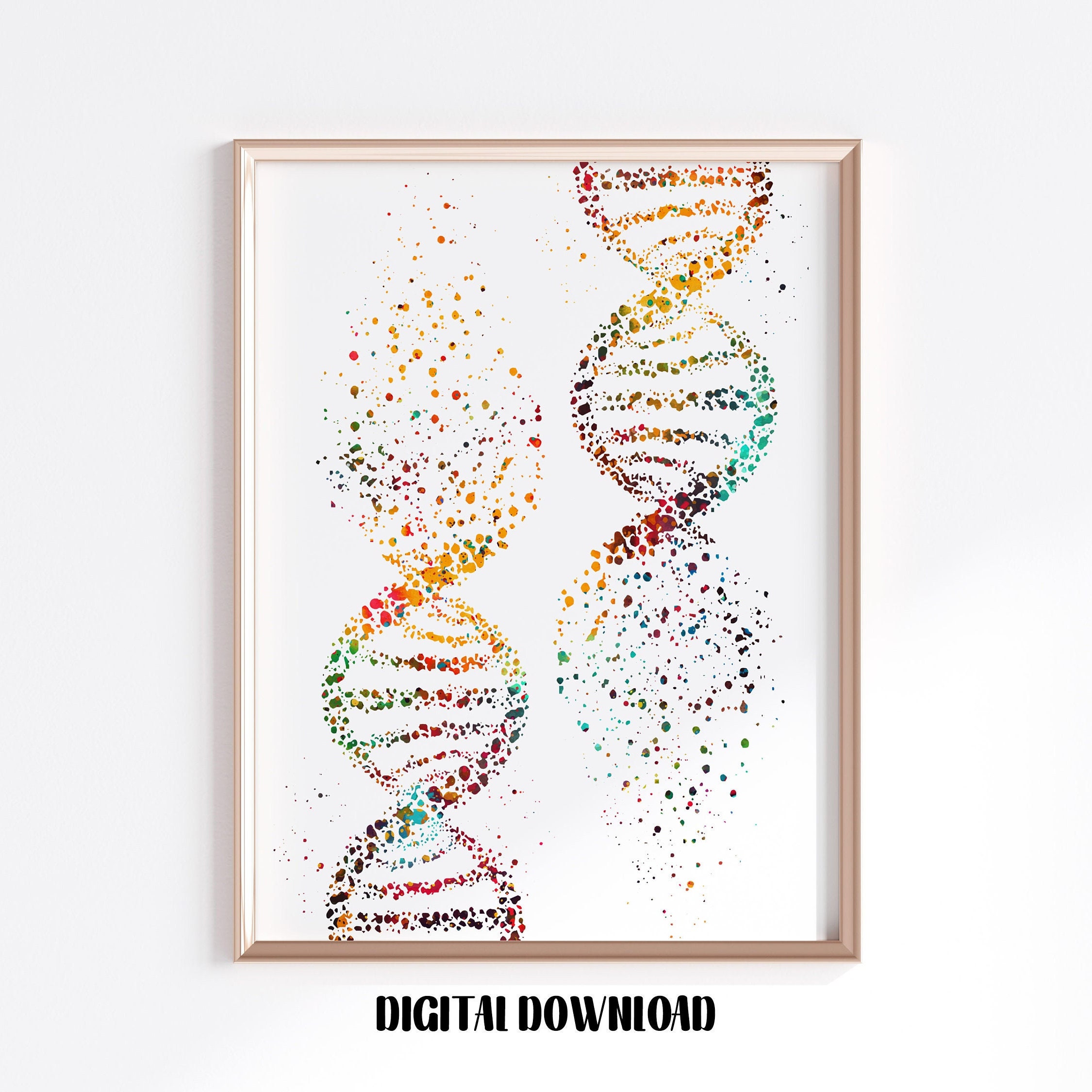DNA Double Helix Genetic Science Abstract Biology Poster - Etsy