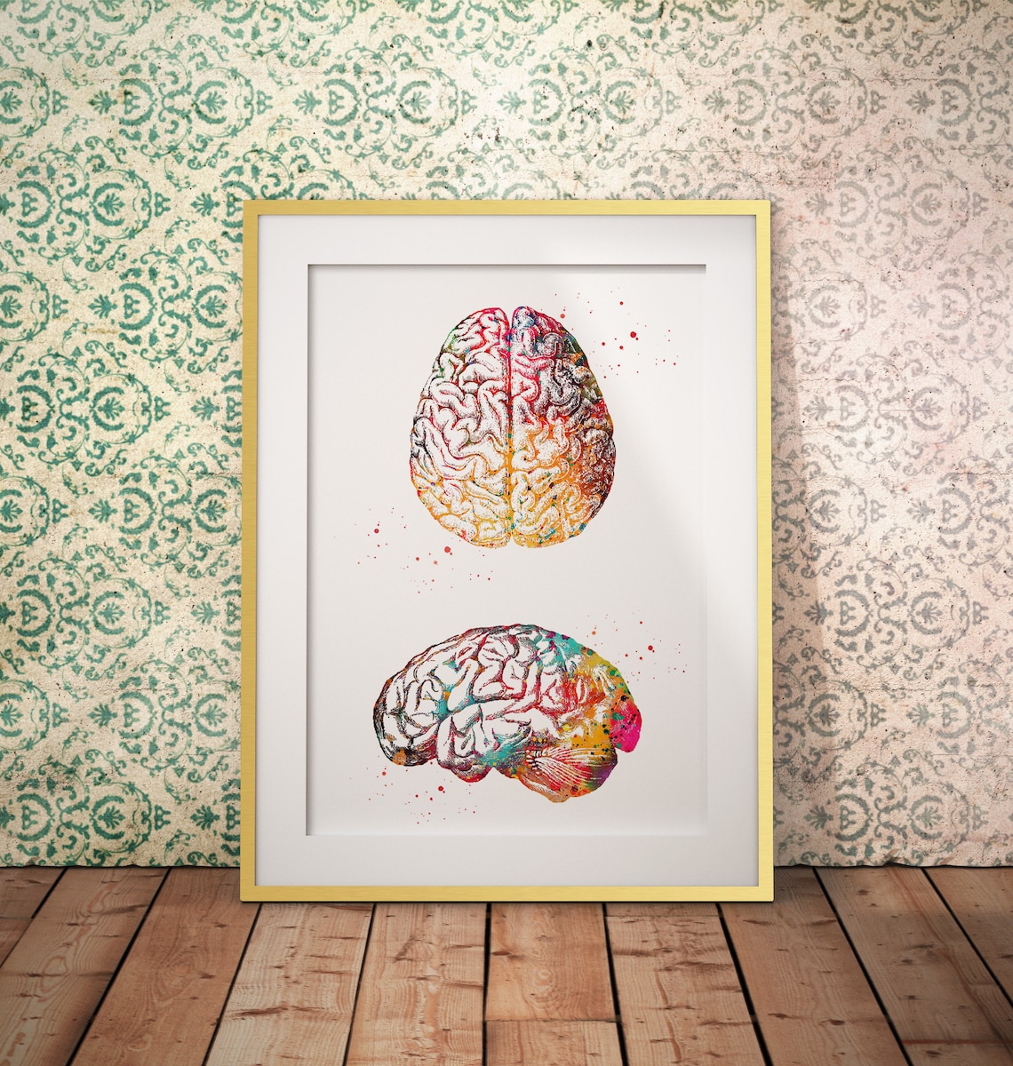 Human Brain Anatomy Poster Medical Science Watercolor Digital | Etsy