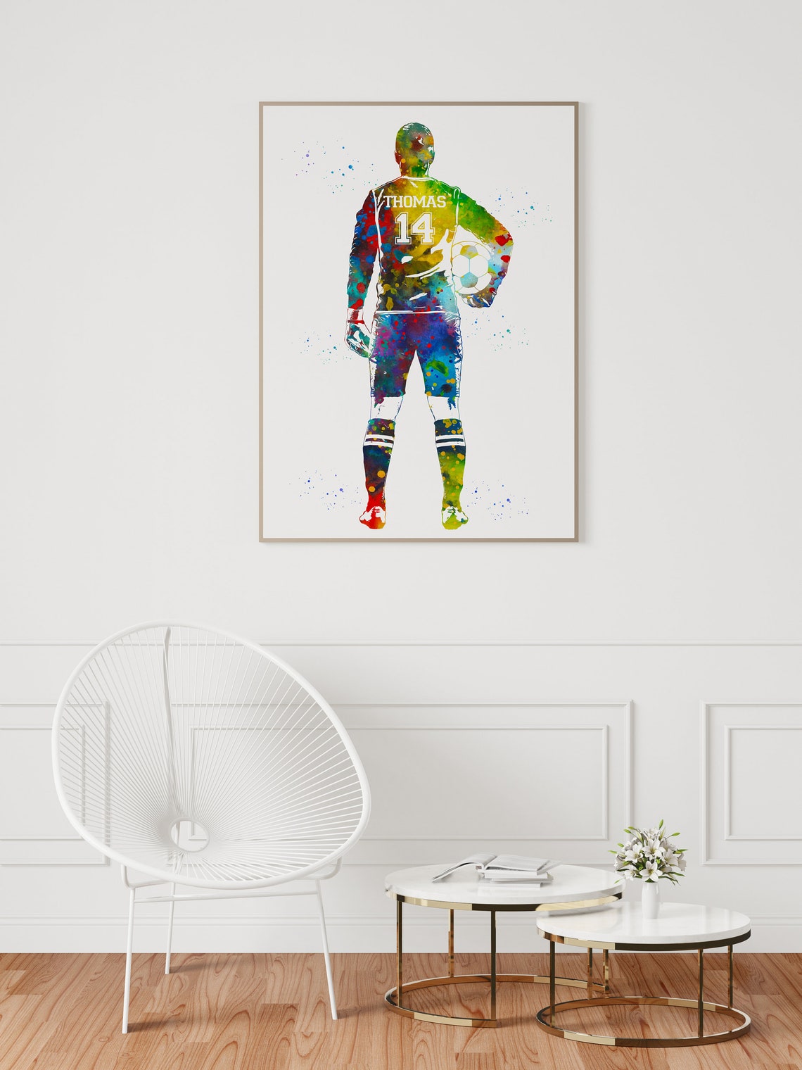 Soccer Player Goalkeeper Personalized Art Custom Name and Number Sport ...