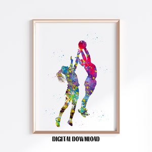 Netball Player Girls Sport Poster Team Sports Watercolor Art | Etsy