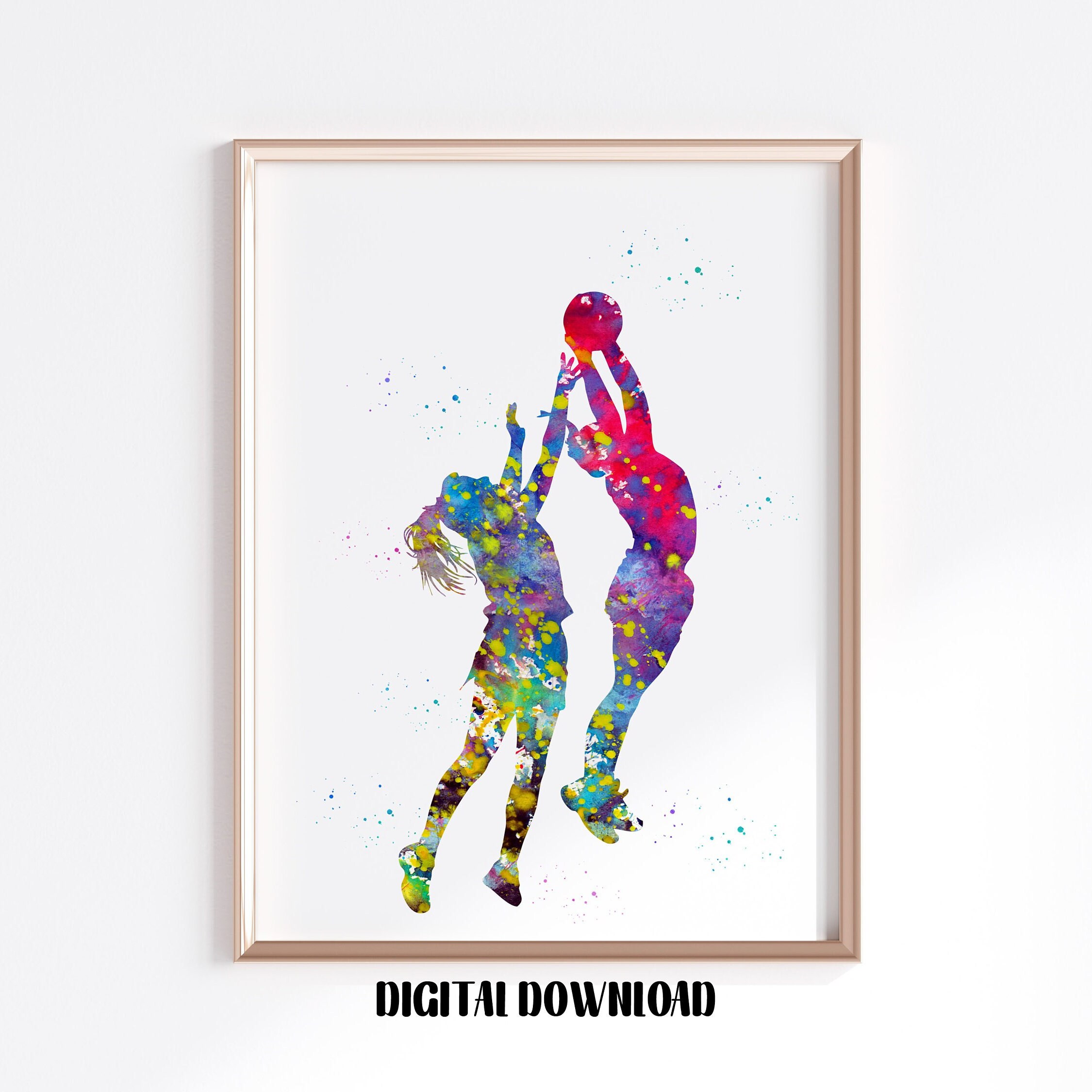 Netball Player Girls Sport Poster Team Sports Watercolor Art - Etsy