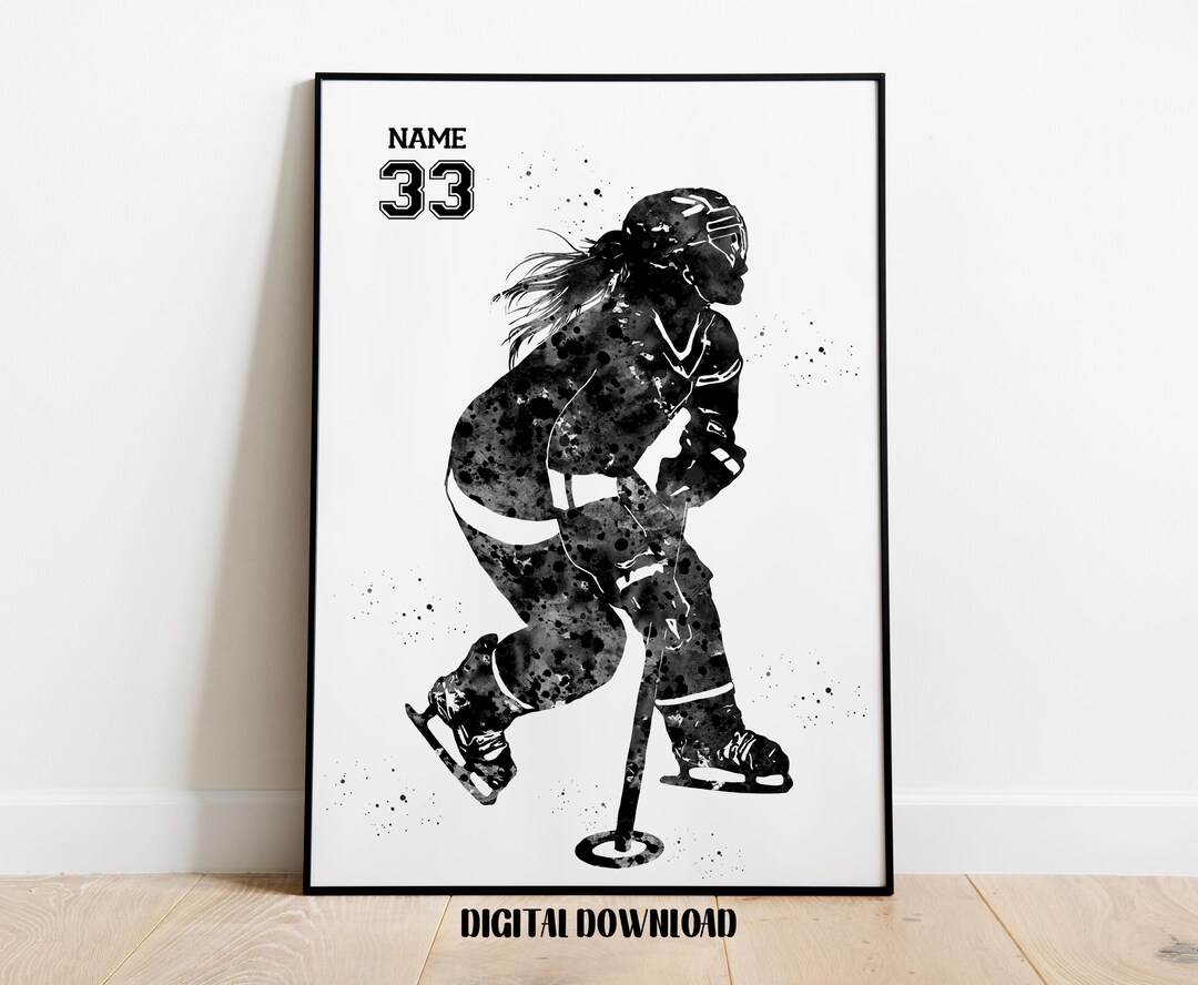 Ringette Player Girl Canadian Winter Team Sport Personalized Art Custom ...