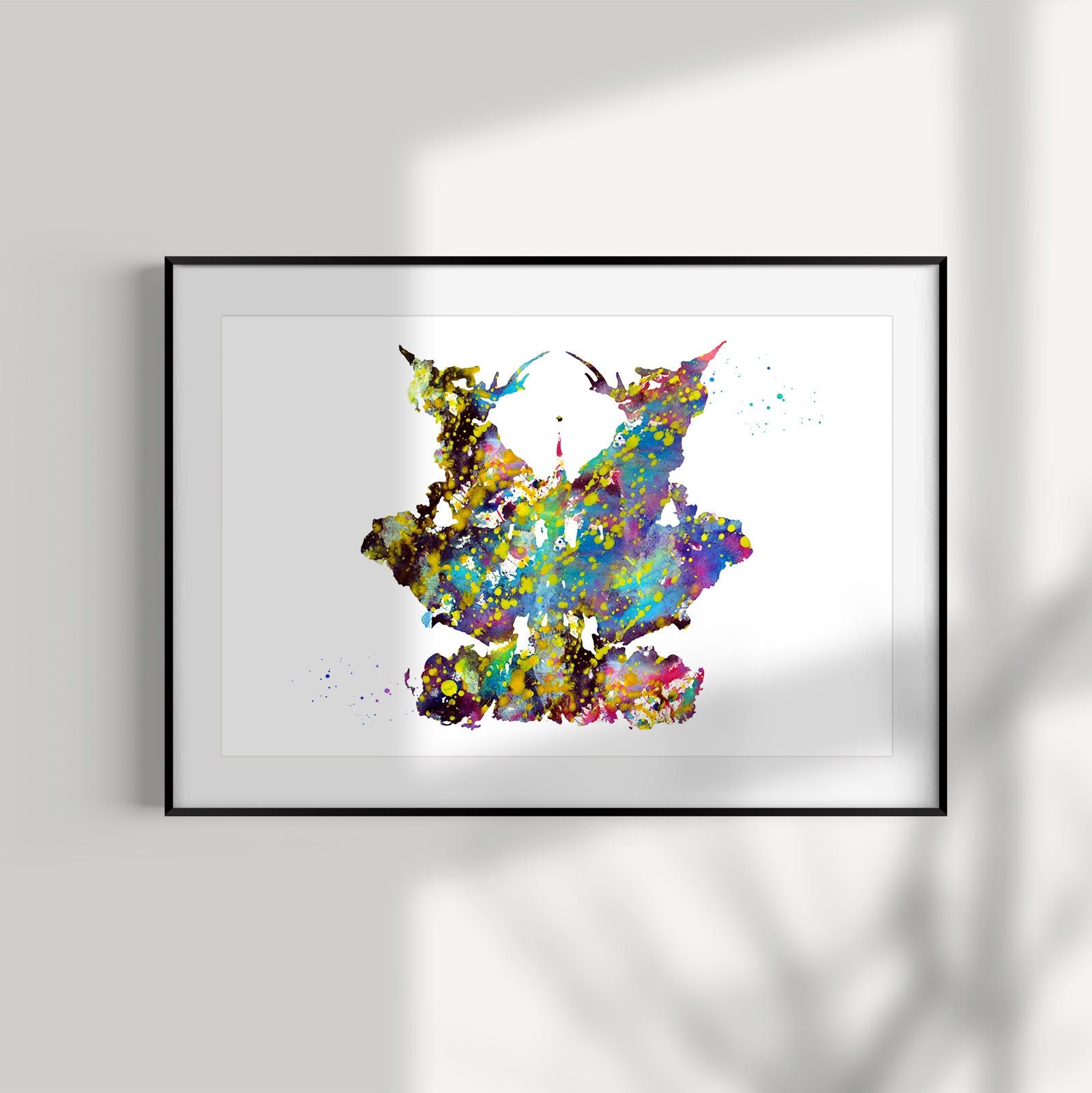 Wall Décor Prints Rorschach Inkblot Test Card 9 Watercolor Print ...