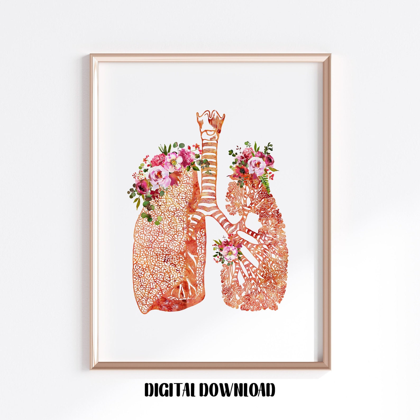 Lungs Art Anatomy Alveolar Respiratory System Human Physiology - Etsy