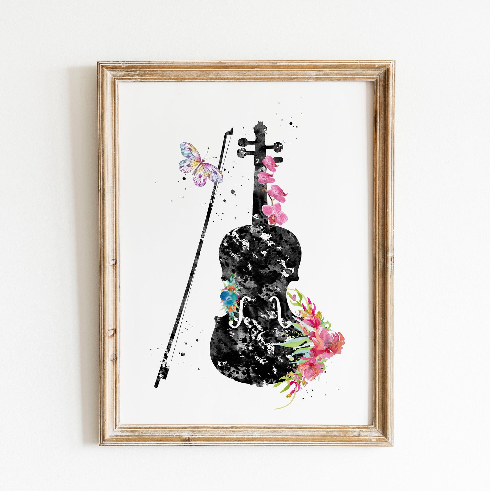 Violin Musical Instrument Poster Watercolor Digital Printable - Etsy