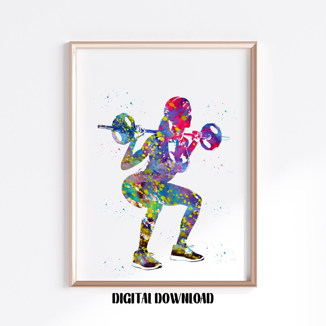 Female Weightlifter Deadlift Pick Woman Weightlifter Sport Poster ...