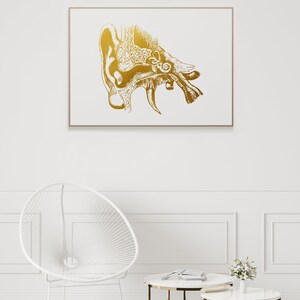Human Ear Anatomy Audiology Poster Cross Section of Ear Golden Art ...