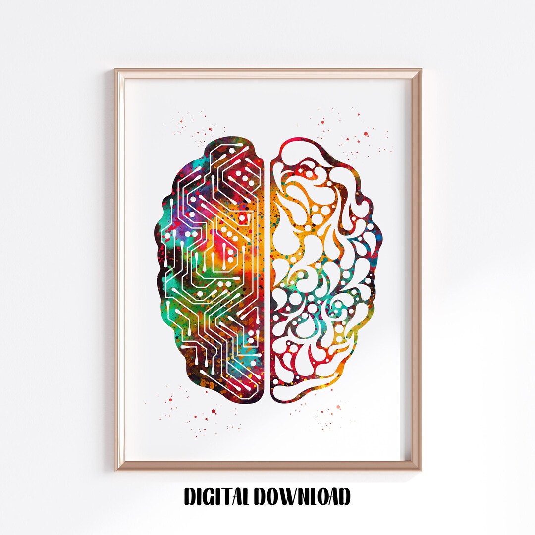 Artificial Intelligence Brain Anatomy Computer Art Neurology - Etsy Canada