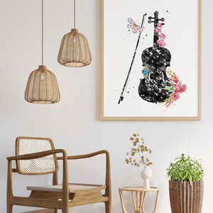 Violin Musical Instrument Poster Watercolor Digital Printable Download ...