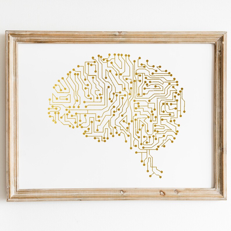 Circuit Board Brain Artificial Intelligence Artificial Brain | Etsy