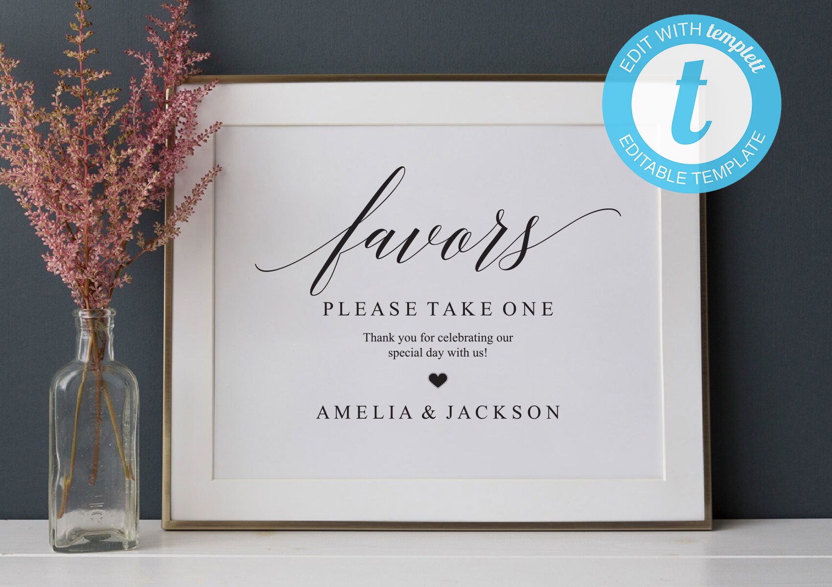 Modern Printable Wedding Favors Sign TEMPLETT Printable - Etsy