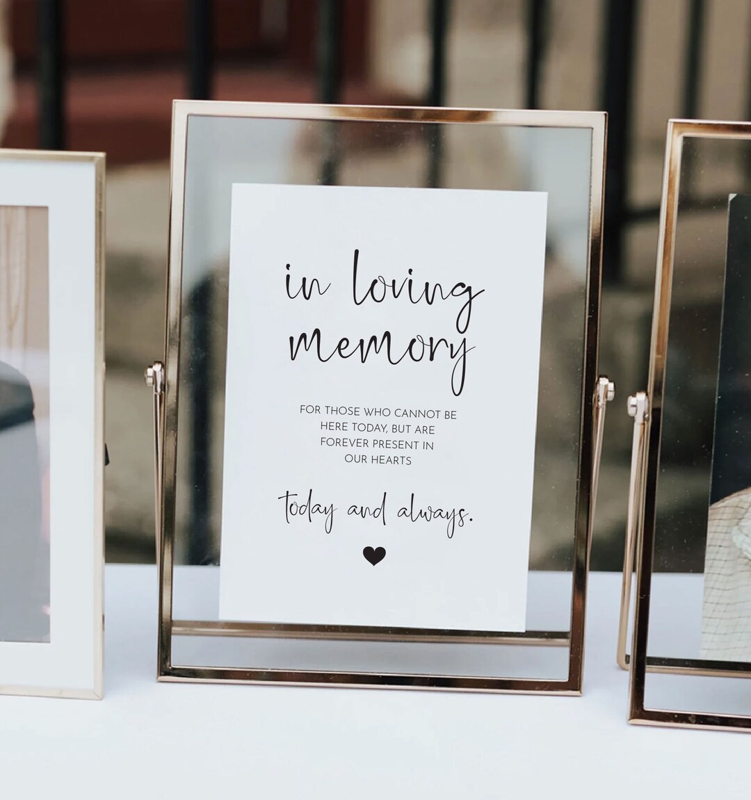 Elegant in Loving Memory Sign, Printable in Loving Memory Sign for ...