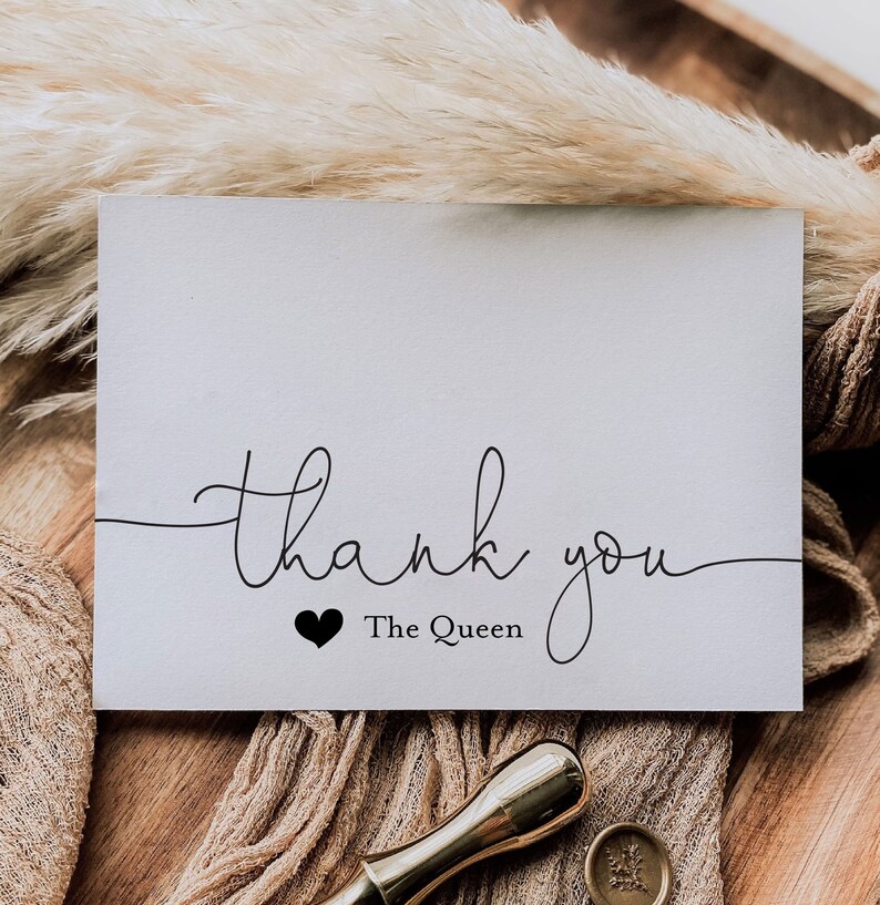 Thank You Card Template Script Thank You Card Printable - Etsy