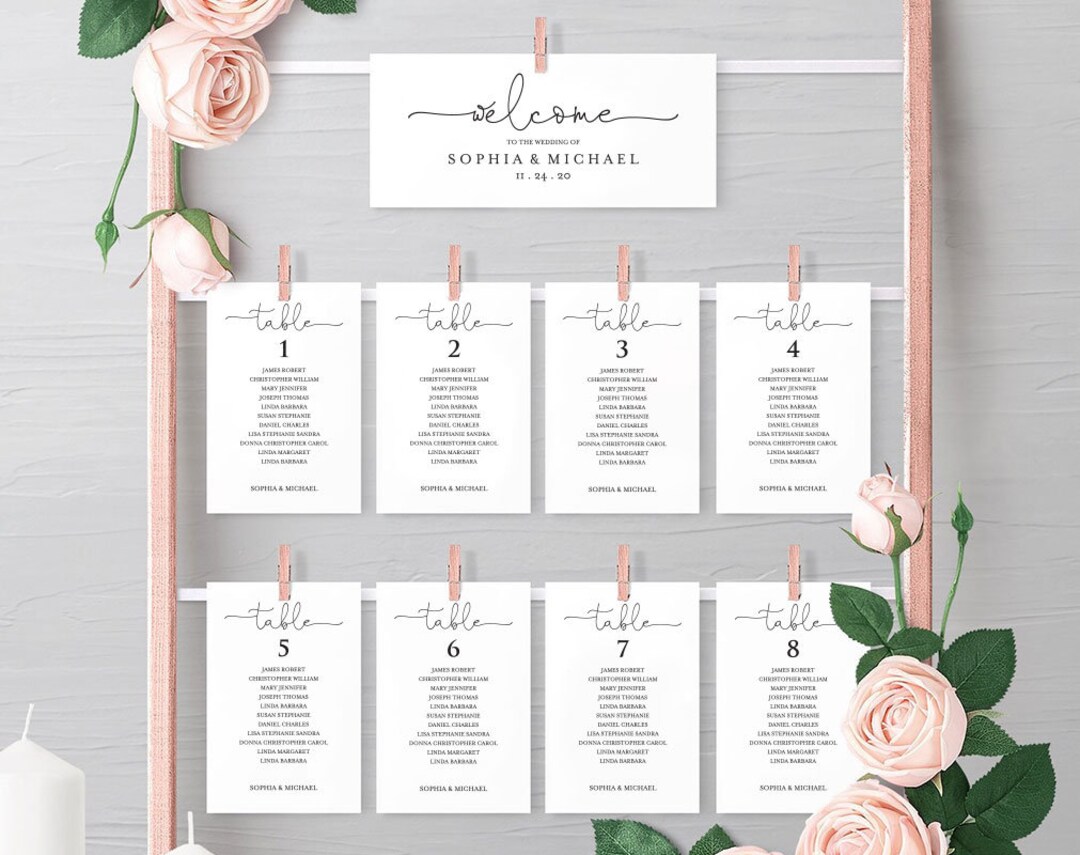 DIY Hanging Seating Chart Frame Printable Seating Card - Etsy