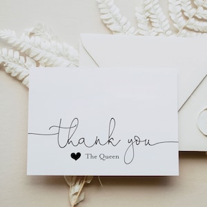 Thank You Card Template , Script Thank You Card Printable, Calligraphy ...