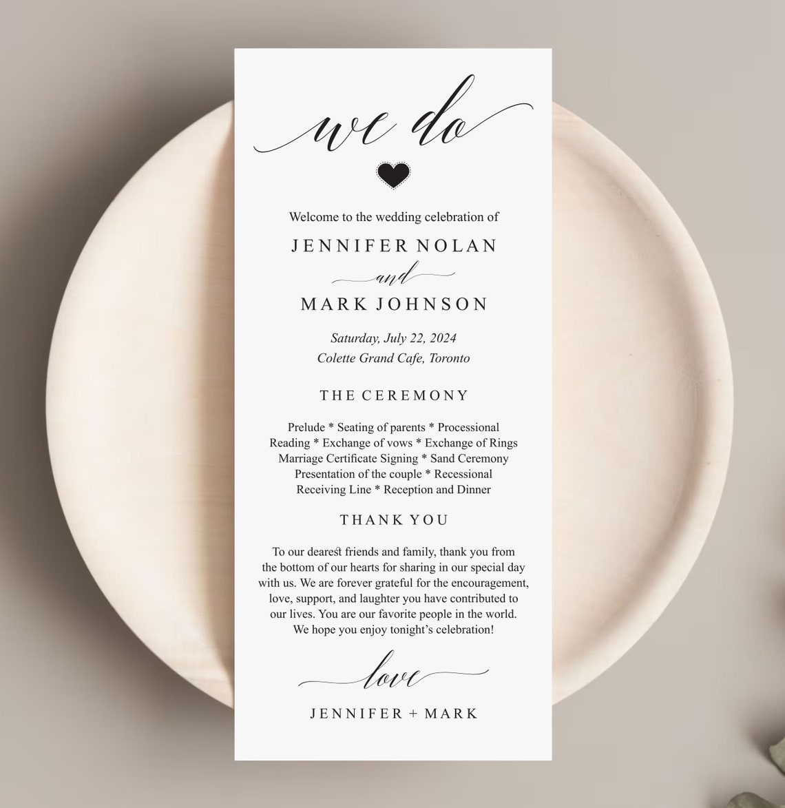 Classic Wedding Program Wedding Program Template Wedding - Etsy