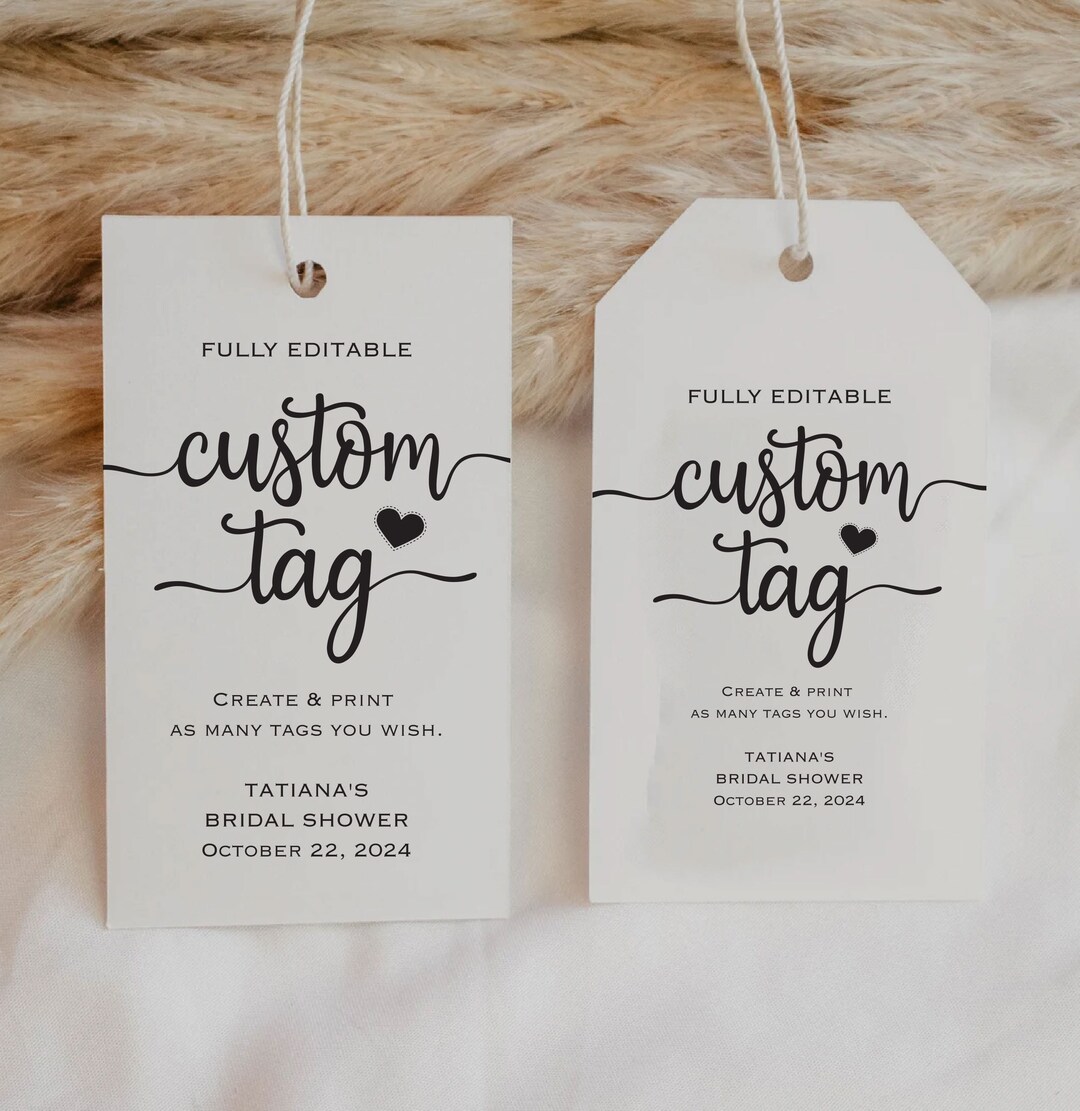 Thank You Tag, Editable Tags Instant Download, Calligraphy, Custom Tag ...