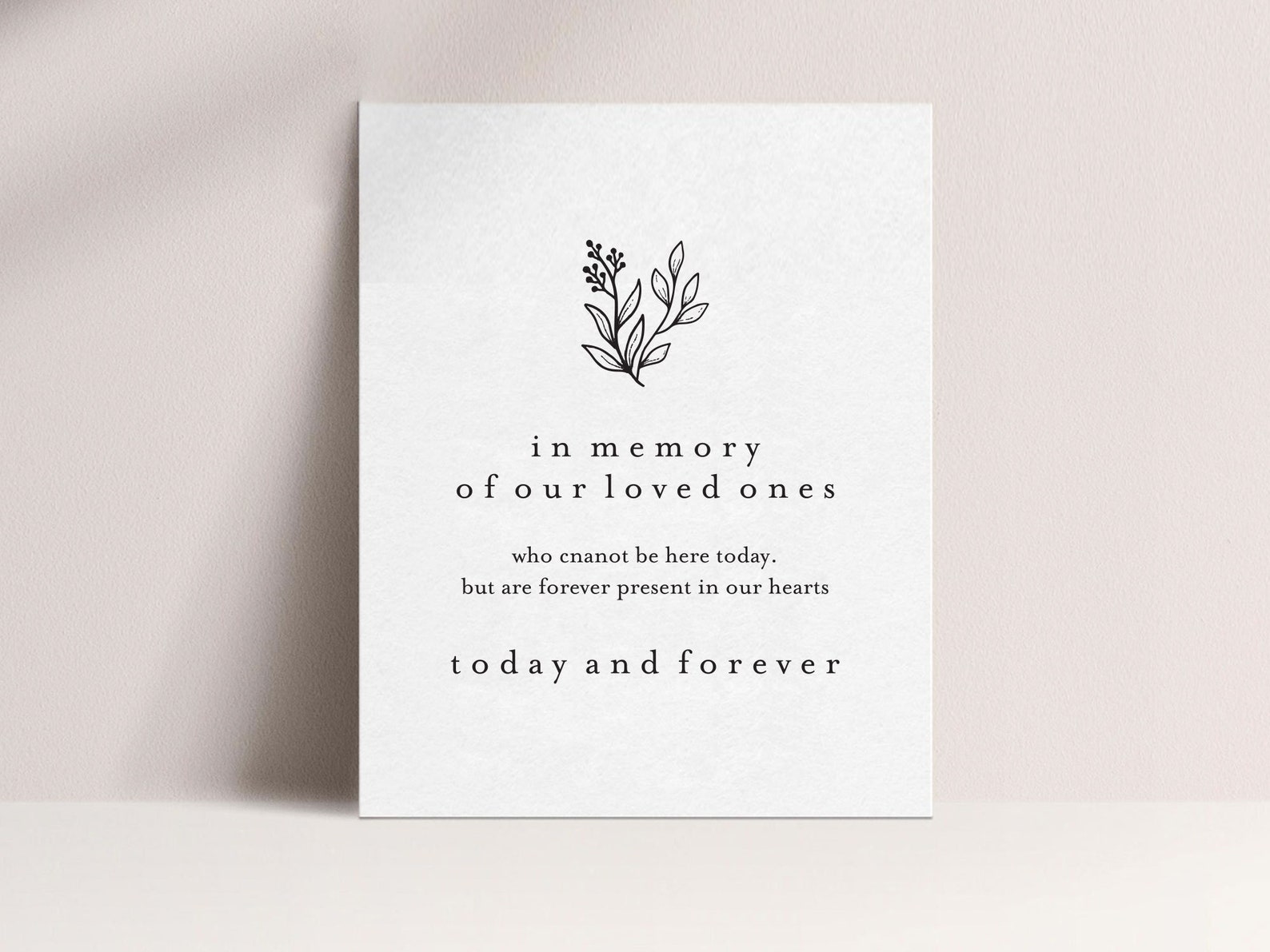 In Memory Sign Printable Modern Rustic Wedding Sign INSTANT - Etsy