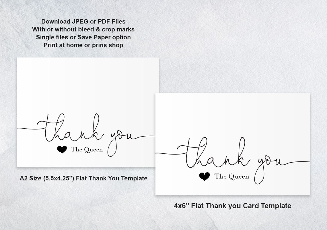 Thank You Card Template Script Thank You Card Printable - Etsy