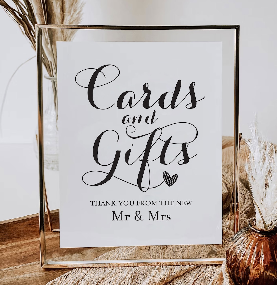 Classic Cards and Gifts Sign Template, Table Sign, 8x10, 5x7, Cards and ...