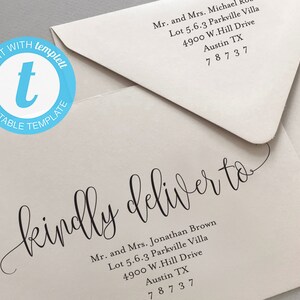 Editable Envelope TEMPLETT kindly Deliver To Instant - Etsy