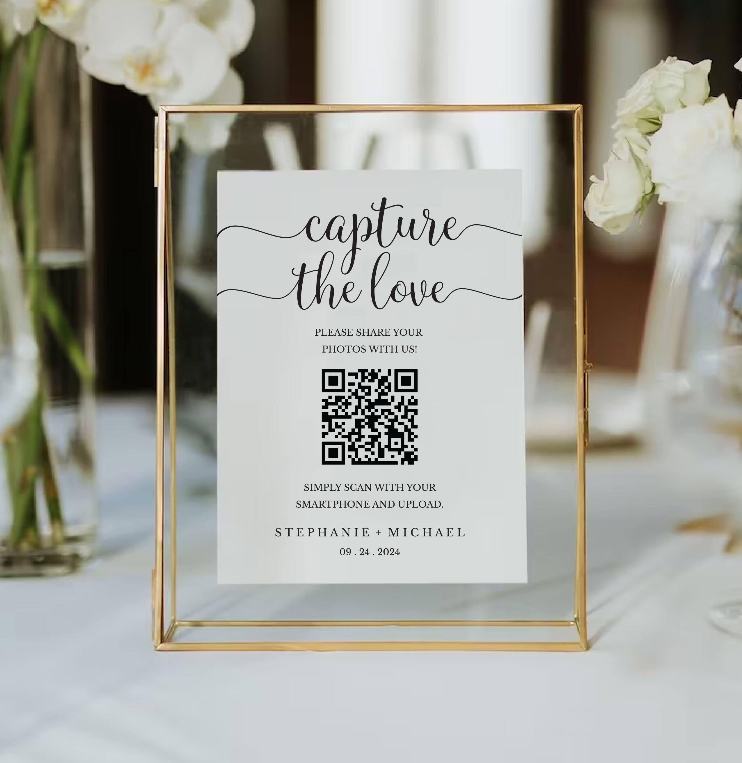 Wedding Photo Sign Modern Minimalist Wedding Hashtag Sign - Etsy
