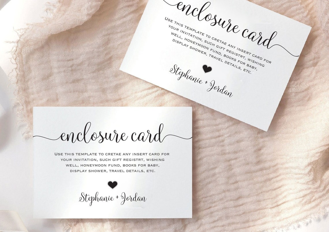 Enclosure Card Modern Wedding Invite Insert Wedding Insert - Etsy