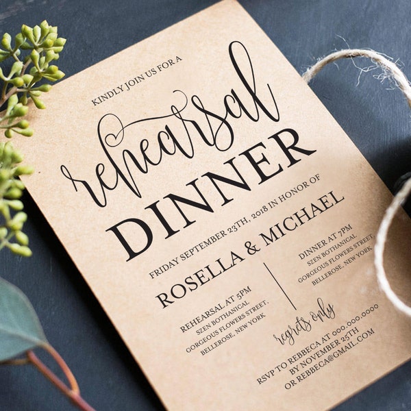 Rehearsal Dinner Invitation - Etsy