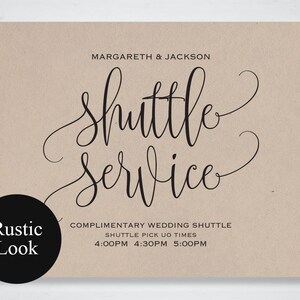 Shuttle Service Sign, Printable Complimentary Shuttle Service Template ...