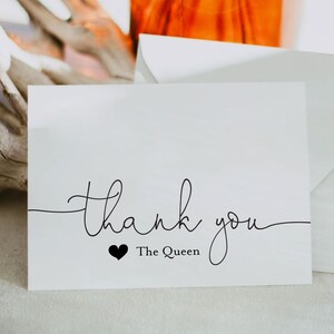 Thank You Card Template Script Thank You Card Printable - Etsy