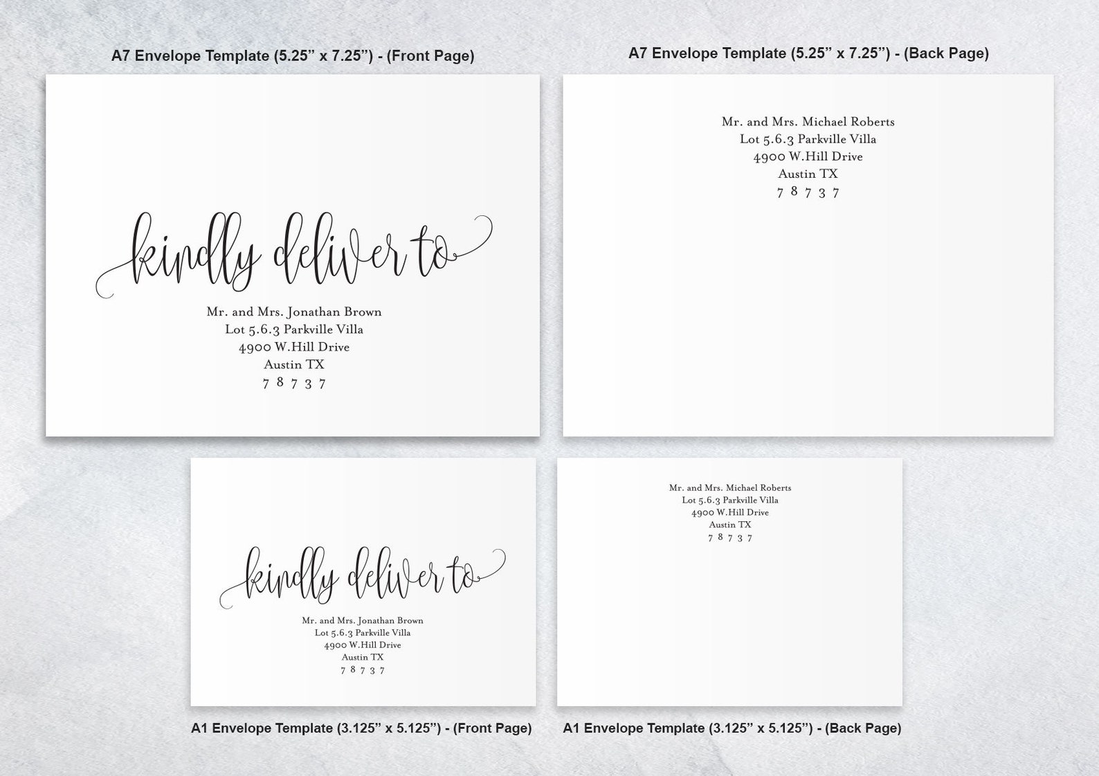 Editable Envelope TEMPLETT kindly Deliver To Instant - Etsy