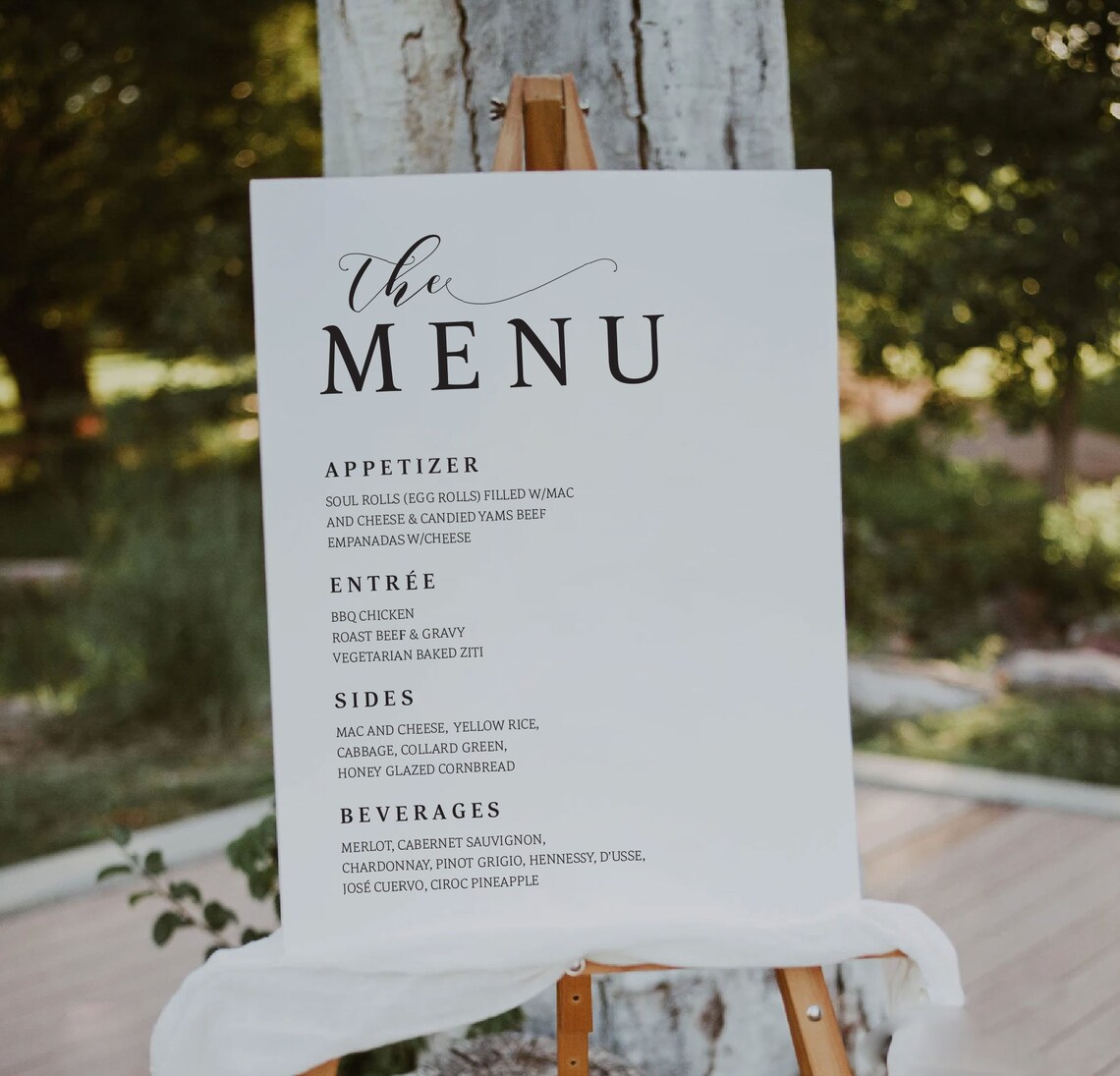 Classic & Elegant Menu Table Sign Wedding Menu Template - Etsy