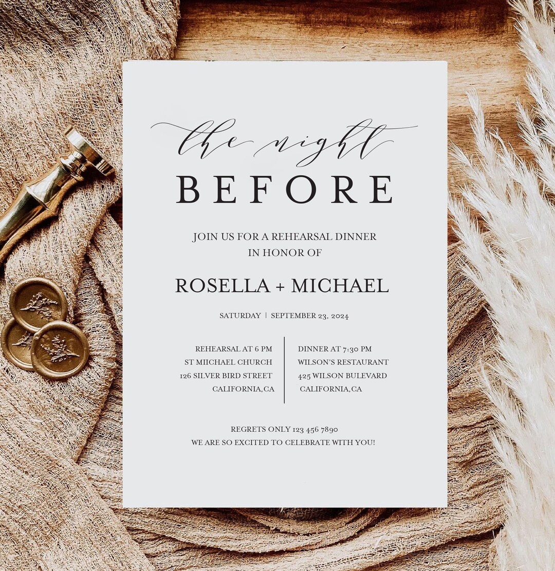 Rehearsal Dinner Invitation ,wedding Rehearsal Template , Editable the ...
