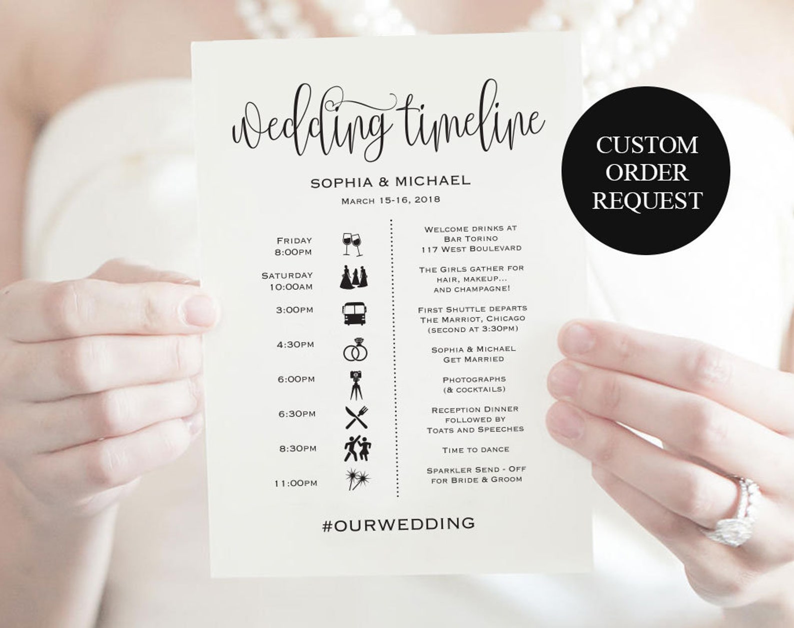 Línea de tiempo de la boda-Cronología editable-Programa de la boda ...