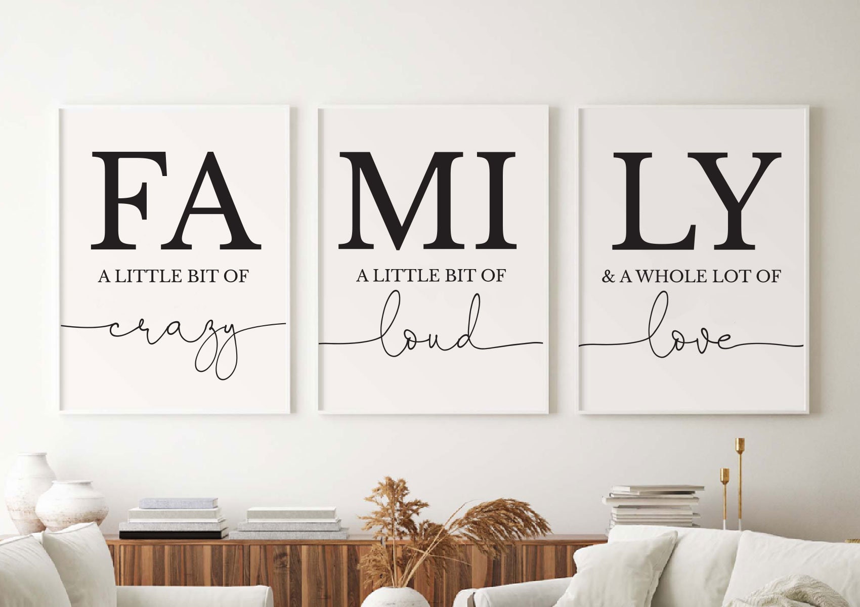 Black & White Family Sign Family a Little Bit of Crazy Print - Etsy