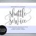 Shuttle Service Sign, Printable Complimentary Shuttle Service Template ...