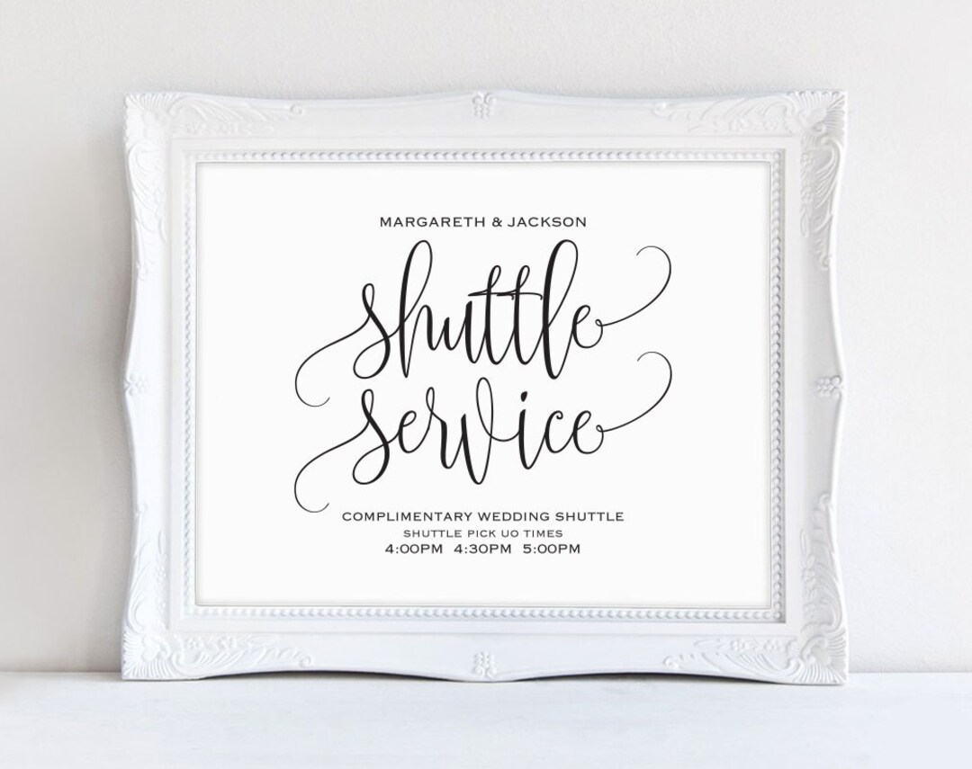 Shuttle Service Sign, Printable Complimentary Shuttle Service Template ...
